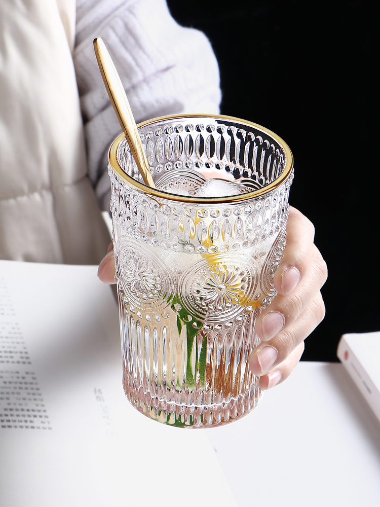 Tableware Crystal Whiskey Glass Cup Relief Glass C... – Grandado