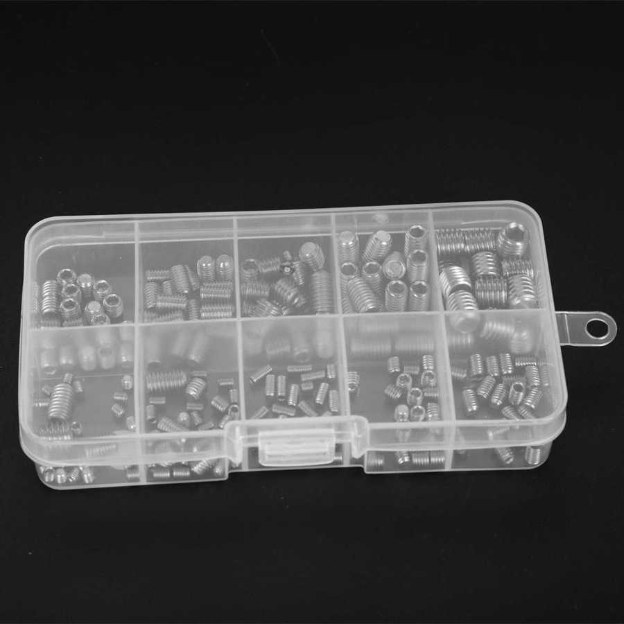 220 stuks zeskantschroeven met stelschroef, roestv... – Grandado