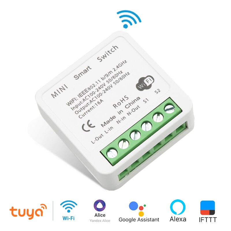 Tuya Wifi Mini Smart Switch 16A 2-Way Diy Schakela... – Vicedeal