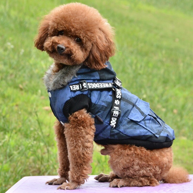 Pet Dog Jacket With Harness For Dogs Winter Warm P... – Vicedeal