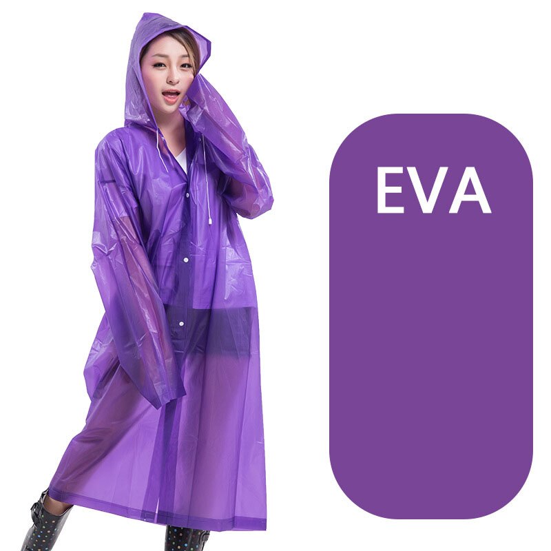 EVA Adult Raincoat Hiking Travel Waterproof Hooded... – Grandado