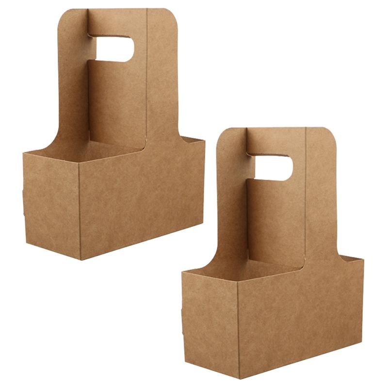 5PCS Disposable Kraft Drink Carrier Kraft Paper Cu... – Grandado