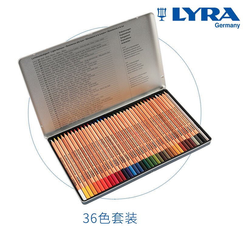 LYRA Wooden Oily Colored Pencils Metal Box Rembran... – Grandado