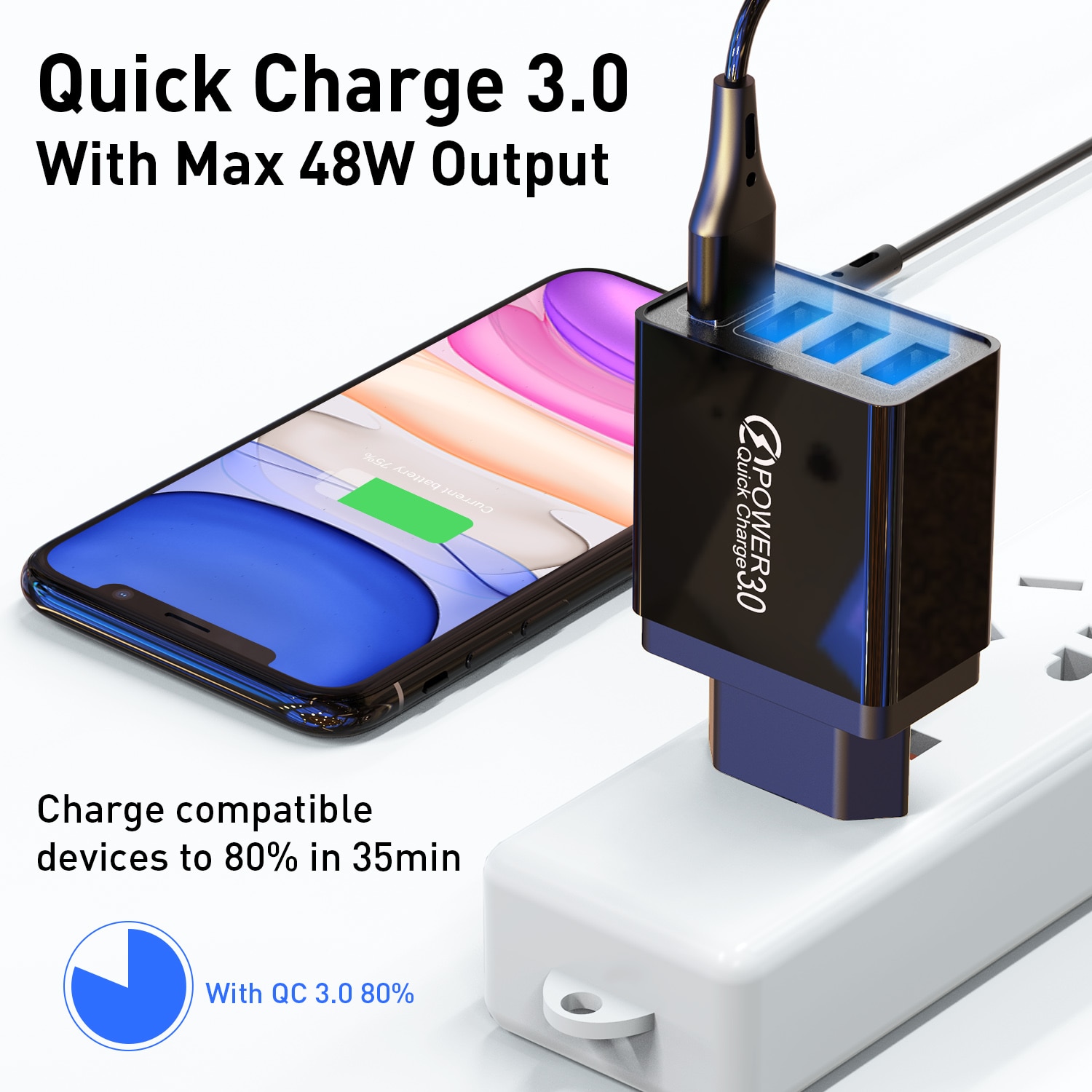 Gtwin 4 Port Usb Charger Quick Charge 3.0 48W Univ... – Grandado
