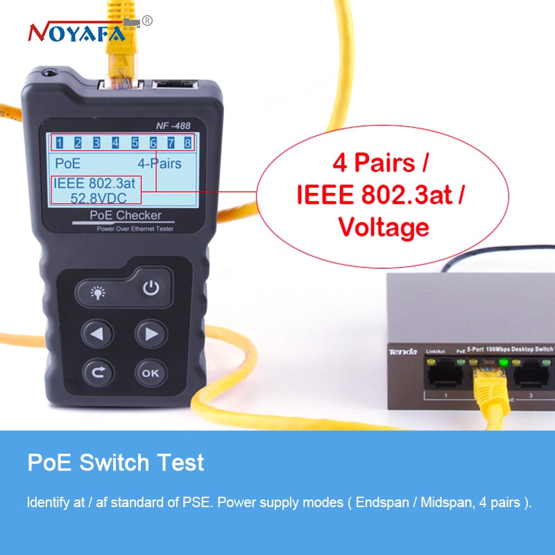NOYAFA NF-488 PoE power test Network PoE Tester ch... – Vicedeal