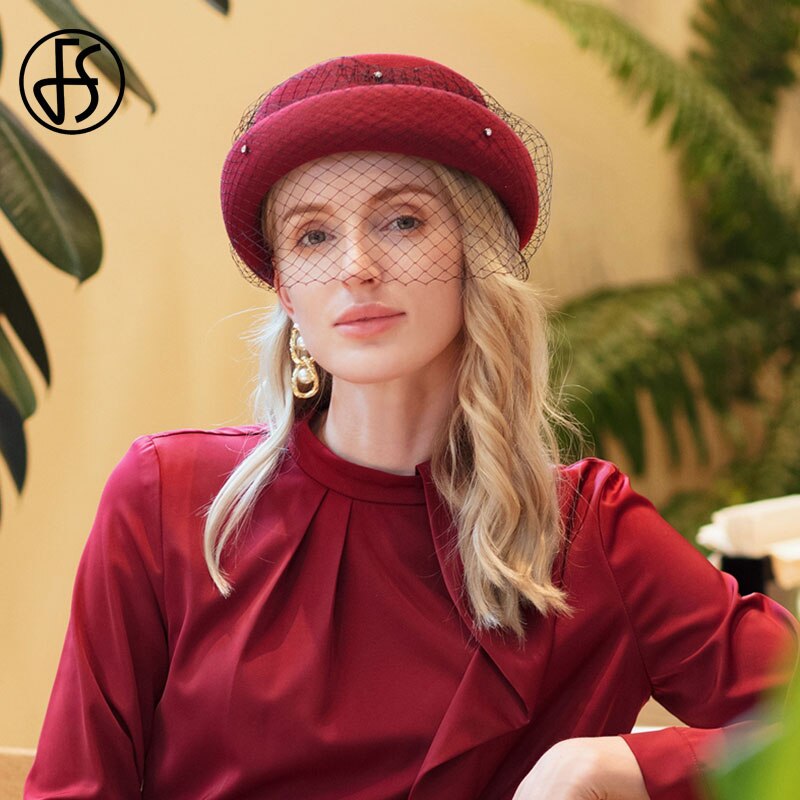 Chapéu tipo fedora, chapéu de lã fs para mulheres,... – Grandado