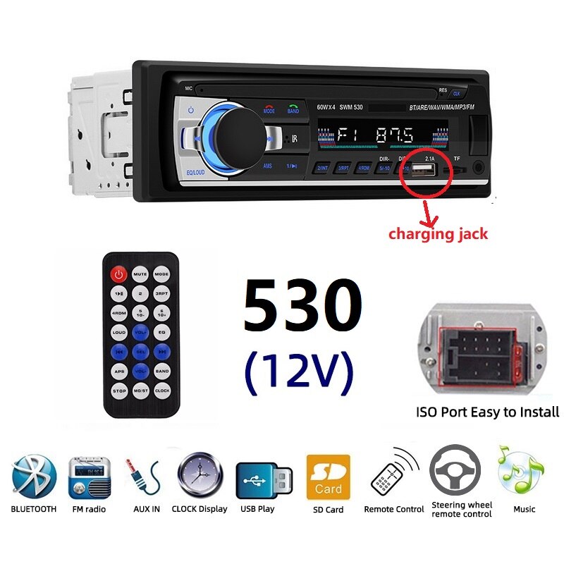 1 Din Autoradio Car Audio Fm Bluetooth MP3 Audio S... – Vicedeal