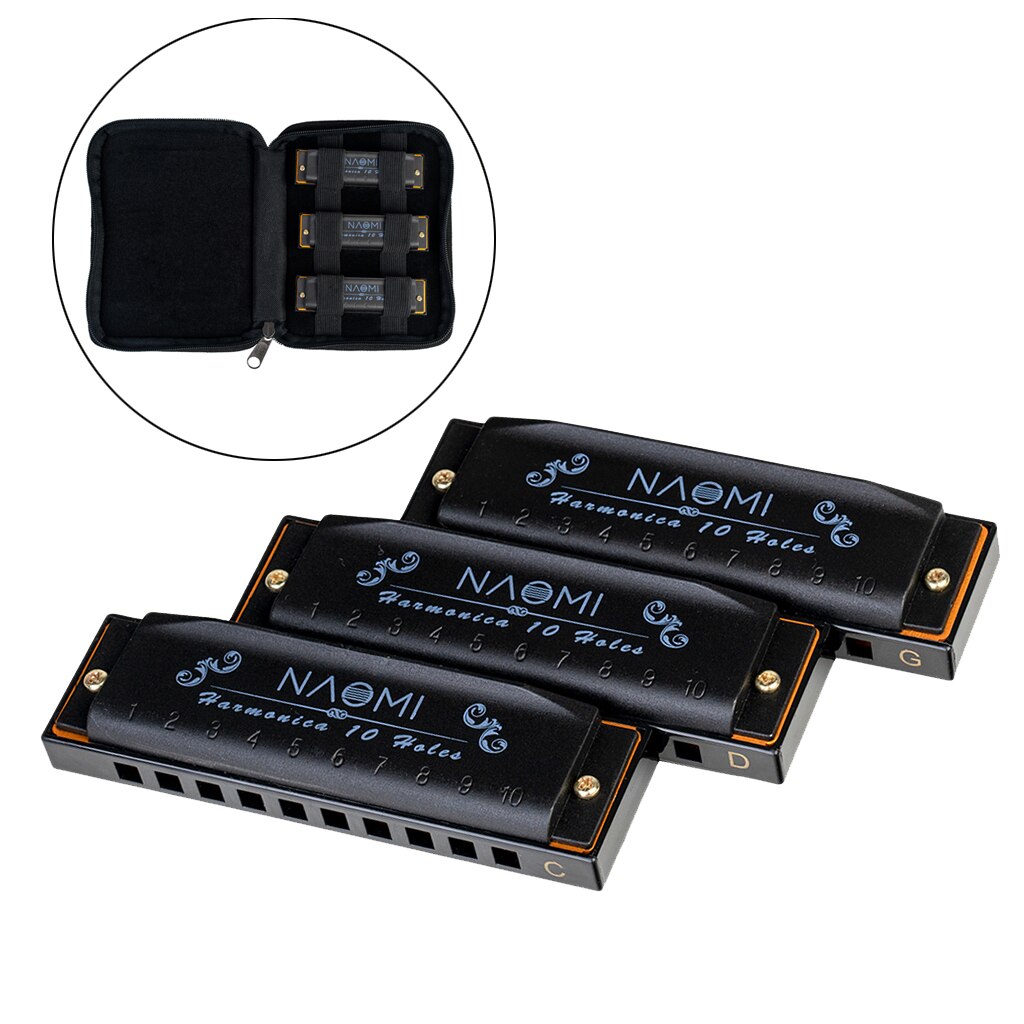 Hoodoo Blues Three Piece Harmonica Set of 3, w/ Ca... – Vicedeal
