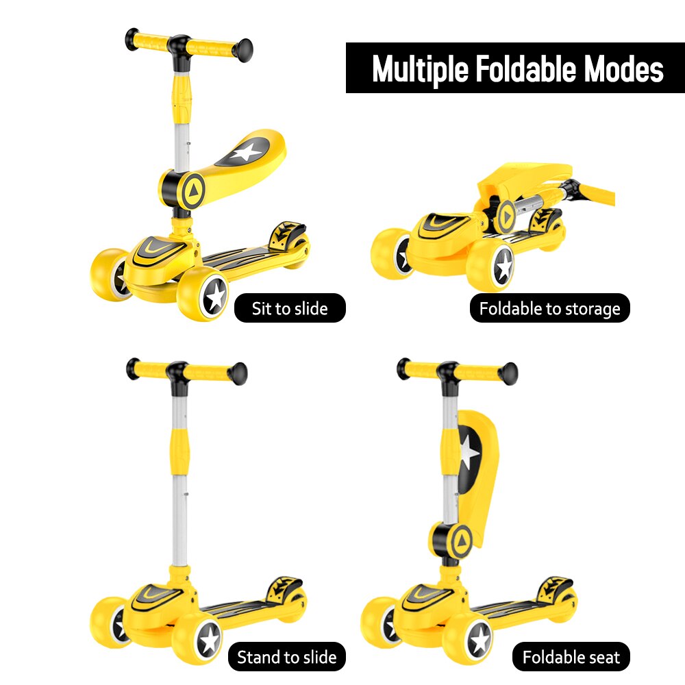 Three Wheeled Scooter 3 in 1 Kick Scooter Sport Sc... – Grandado