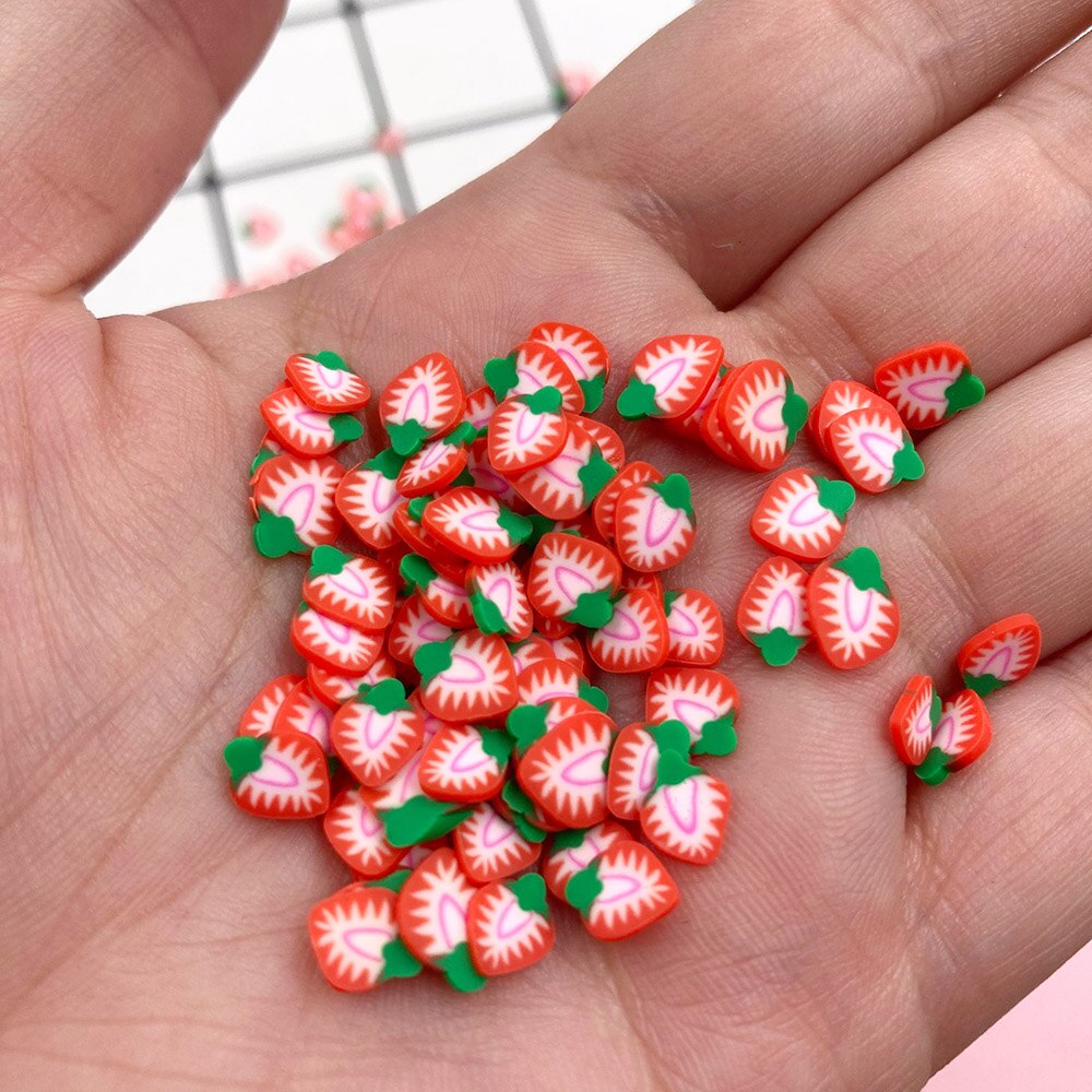 50g Polymer Soft Clay Cute Strawberry Slices Clay ... – Vicedeal