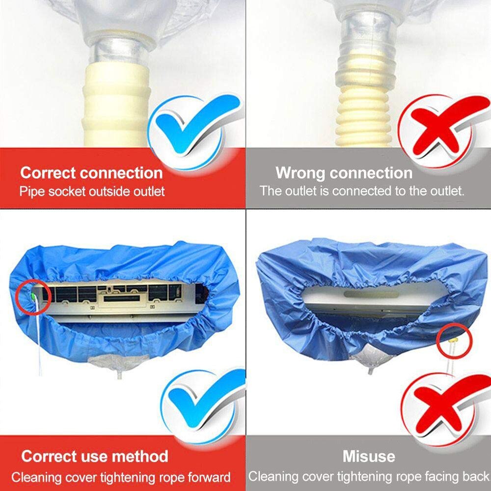 Blue Wall Mounted Air Conditioning Cleaning Bag Sp... – Grandado Blue Wall Mounted Air Conditioning Cleaning Bag Sp... – Grandado