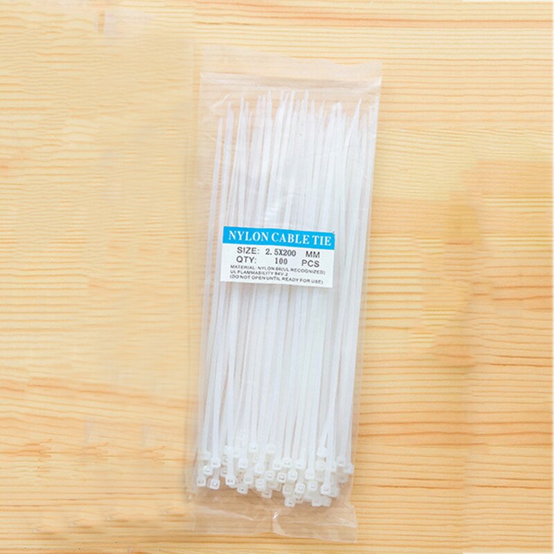100pcs Nylon Cable Ties Durability Black White Bac... – Grandado