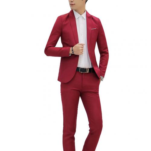 Mens Suits Met Broek Solid Heren Blazer Slanke En ... – Vicedeal
