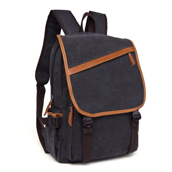 070917 men backpack double shoulder school canvas ... – Grandado