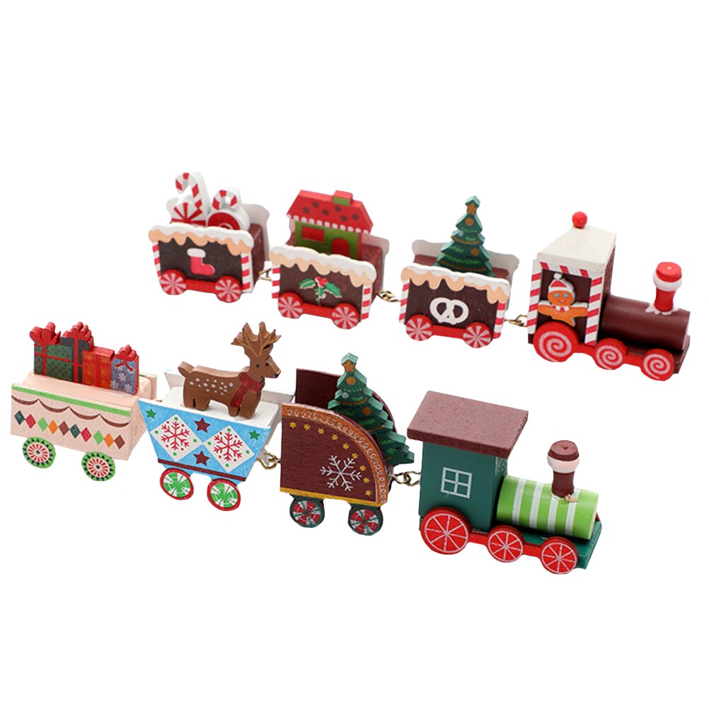 1 Set Trains Desktop Ornaments Wooden Trains Decor... – Grandado