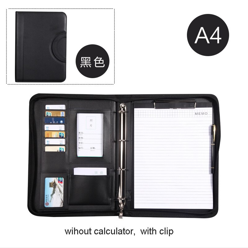 a4 PU leather file folder with handles women's men... – Vicedeal