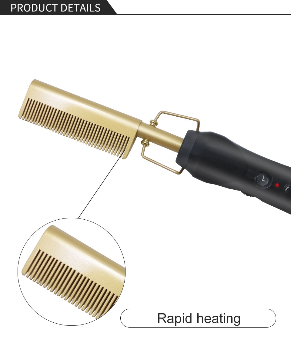 Electric Comb Straightener Hair Straightening Comb... – Grandado