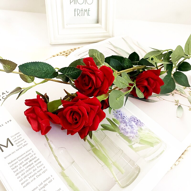 1pcs simulation five roses living room decoration ... – Grandado