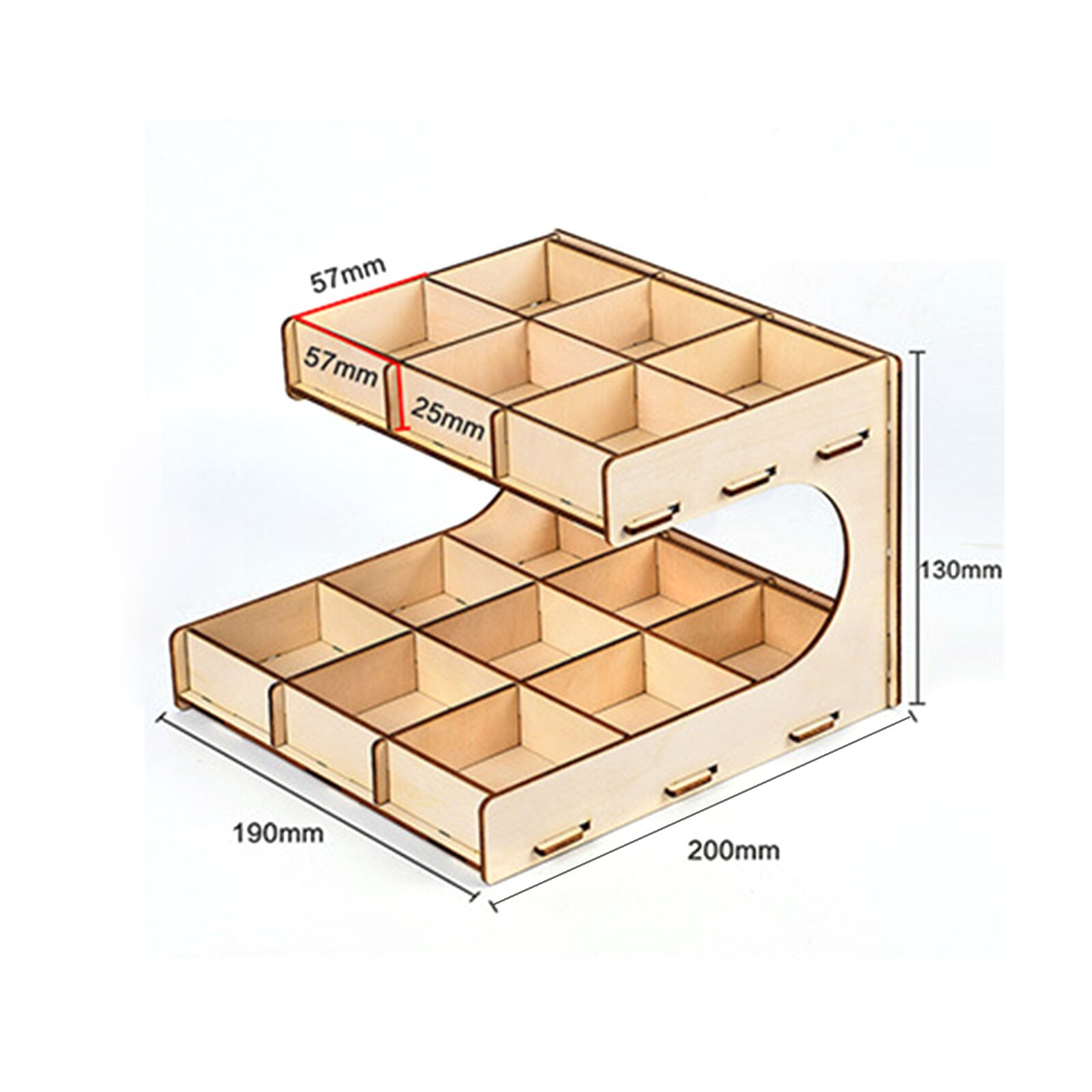2 Tiers 15 Holes DIY Wooden Modular Paint Rack Mul... – Grandado