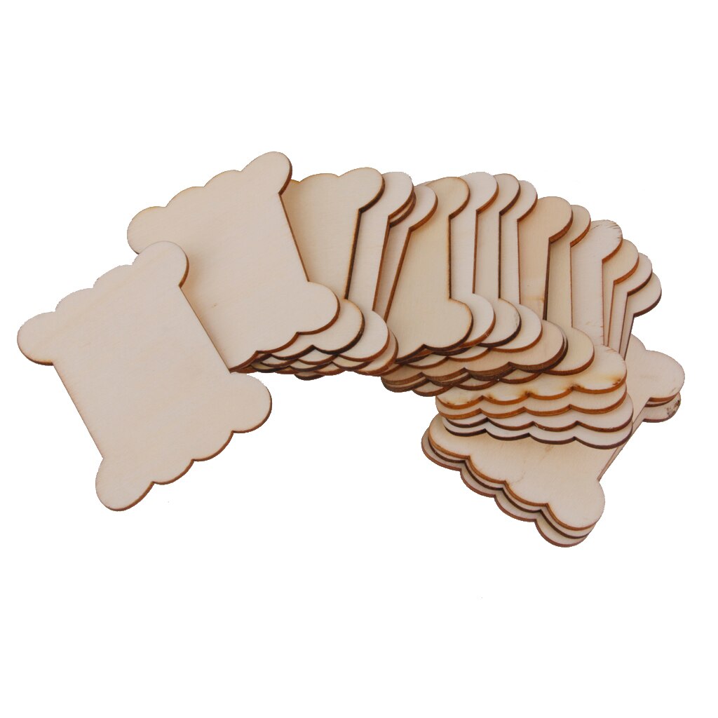 40 Pieces Wood Spool Flat Blank Tread Ribbon Twine... – Grandado