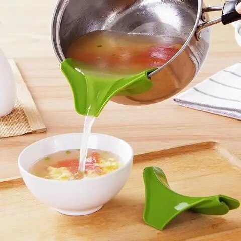 Silicon Anti-Spill Funnel Round Pots Pans Soup Spo... – Grandado