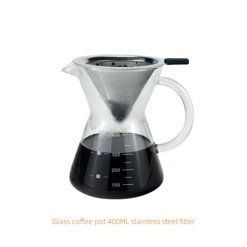 400ml Glass Coffee Kettle with Stainless Steel Fil... – Vicedeal