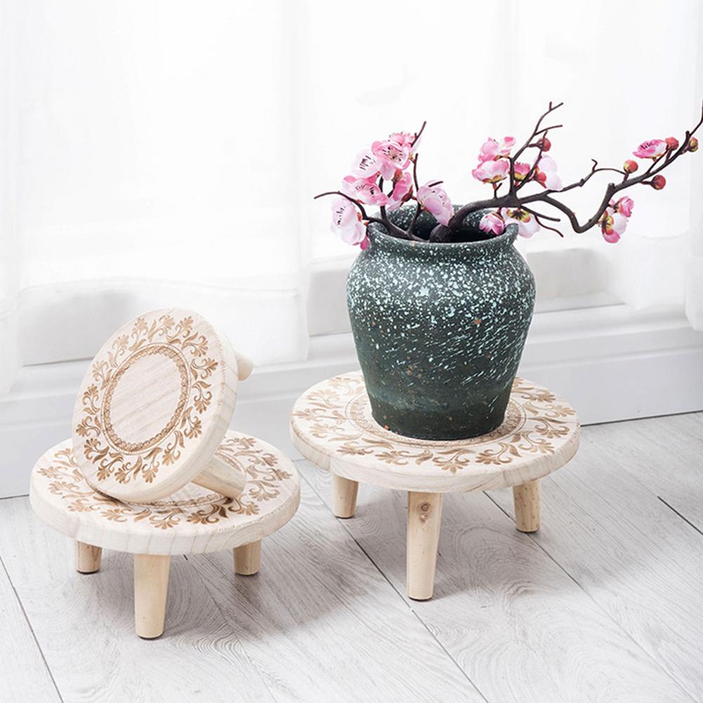 Wooden Plant Stand Flower Pot Base Holder Stool In... – Grandado