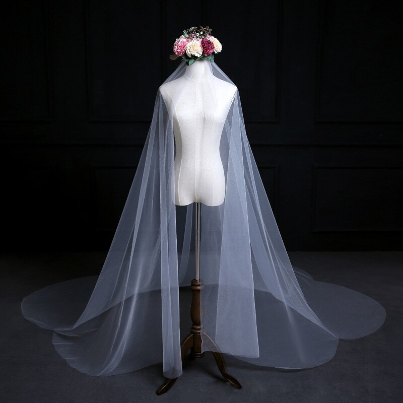 One Layer 3M 4M 5M Long Veil Bridal White Ivory Ve... – Vicedeal
