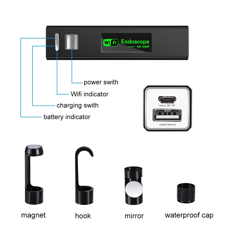 1200P Wireless Inspection Camera 2.0 MP HD Boresco... – Grandado