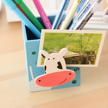 Cute Wood Animal Square Stationery Storage Box Man... – Grandado