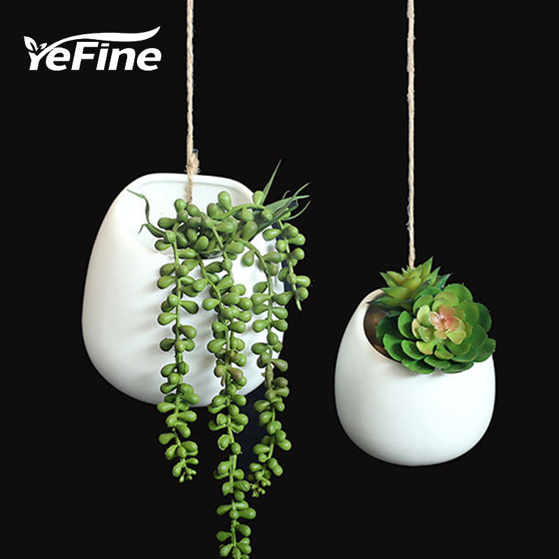 YeFine Hanging Basket Ceramic Flower Pot Hang A Wa... – Grandado