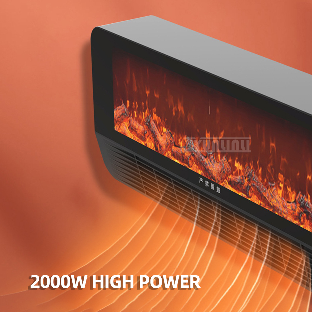 Wall-Mounted Simulation Flame Remote Control Elect... – Grandado