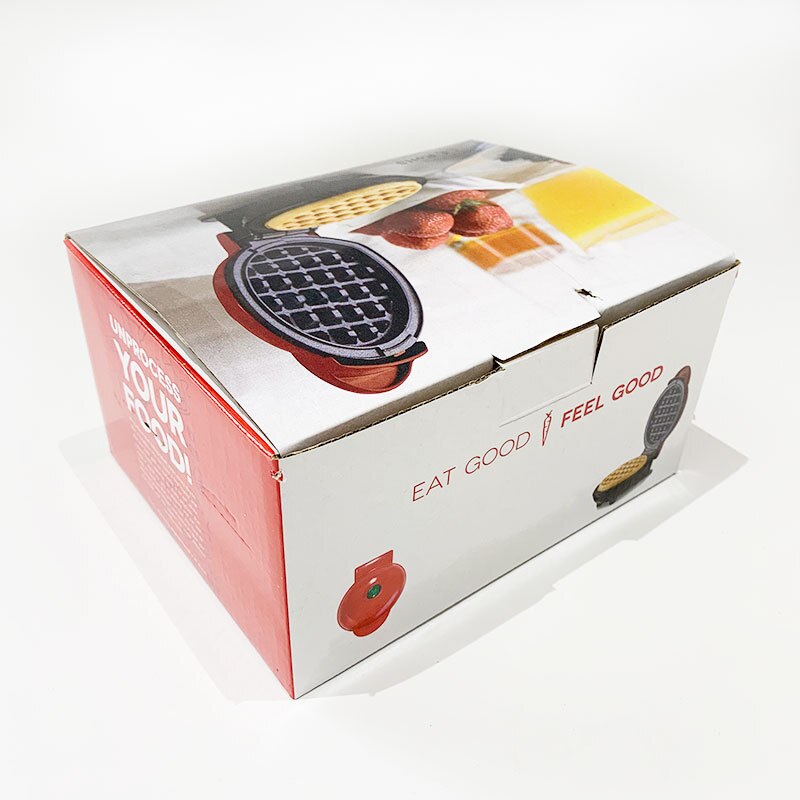 Mini Waffle Maker Red Non-Stick Breakfast Bubble E... – Vicedeal