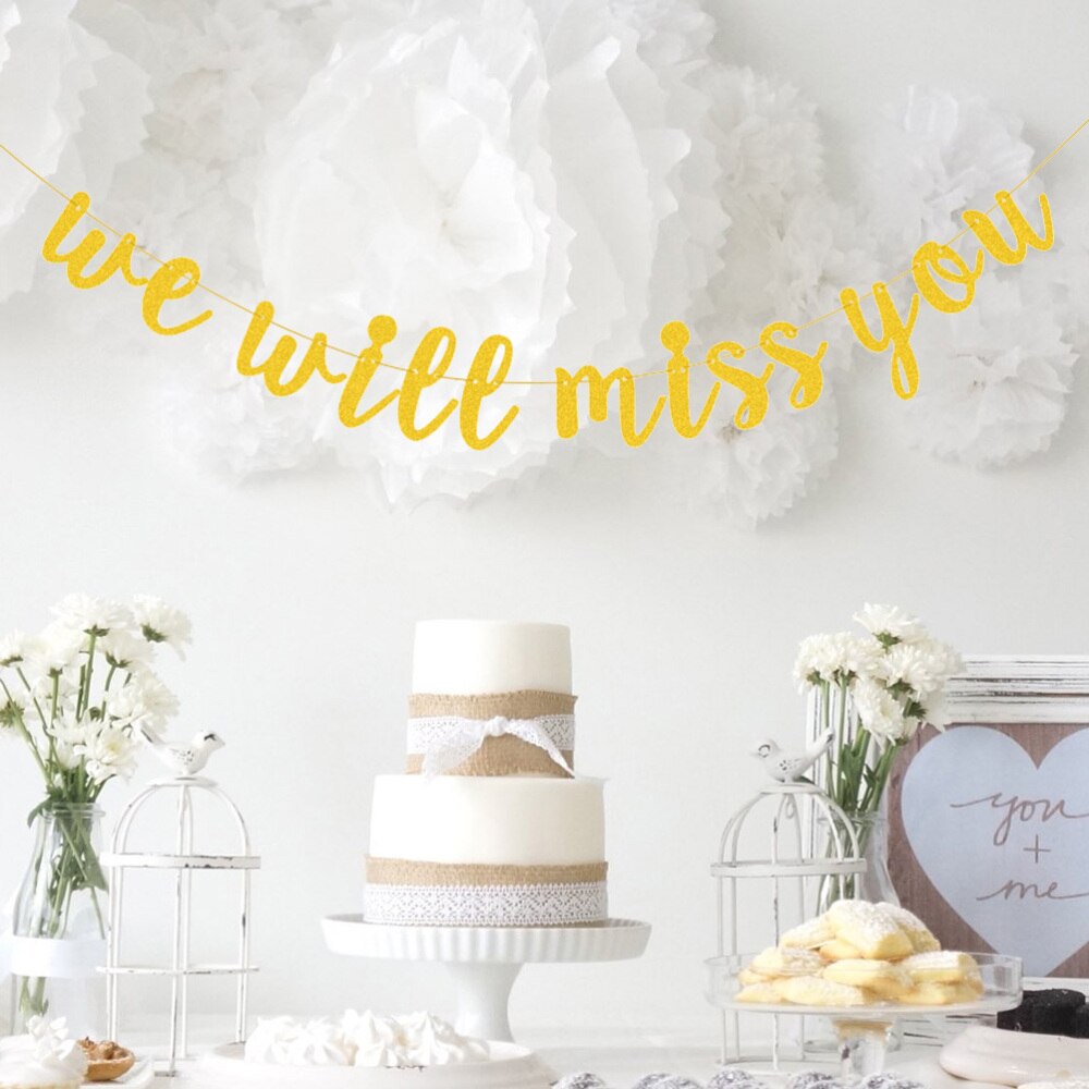 Golden Glitter Banner WE WILL MISS YOU Letter Prin... – Grandado