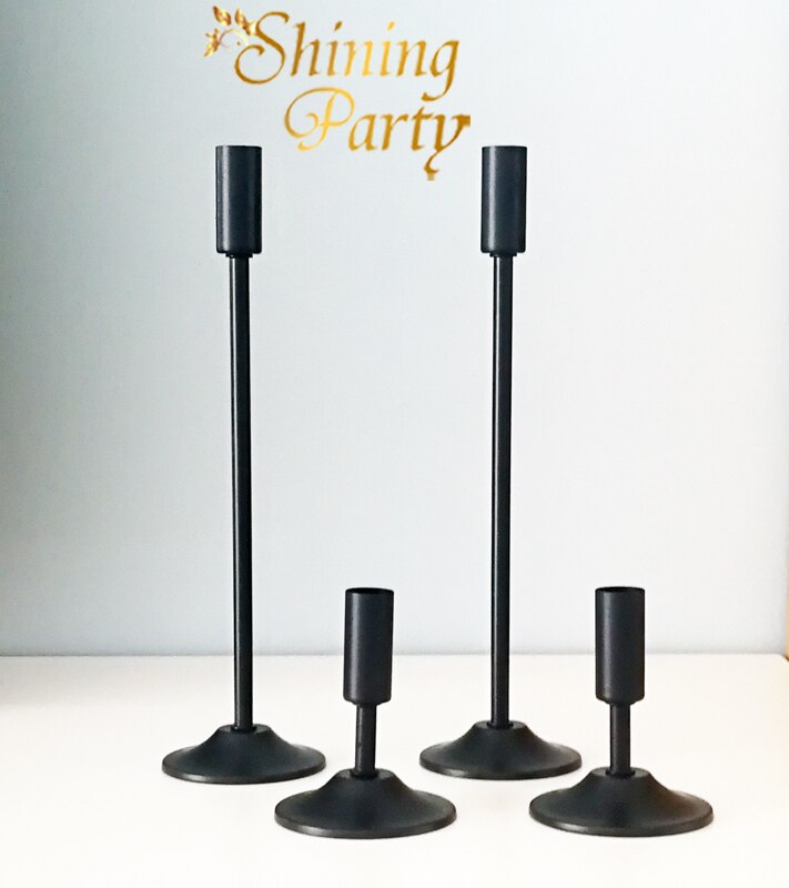 Shining Party Black Metal Candle Holders, Candlest... – Grandado