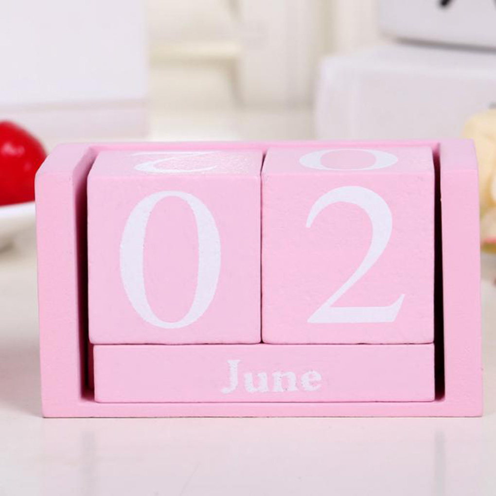 Leuke Vintage Desktop Houten Letters Kalender Kubu... – Grandado