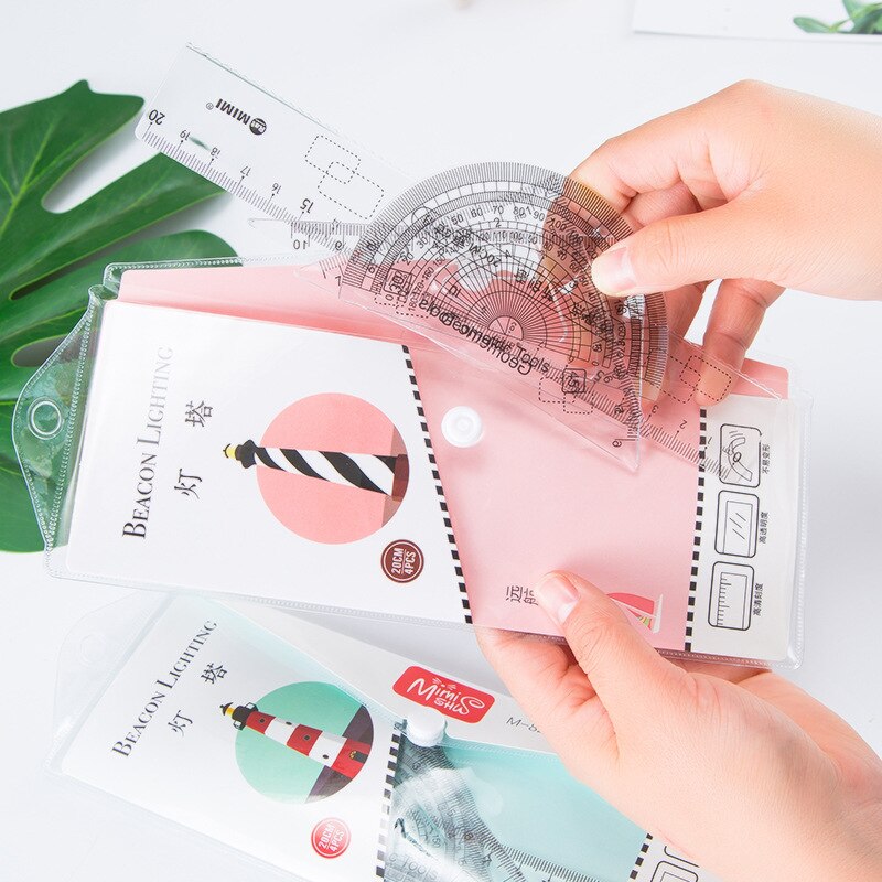 4 pcs/set Cute Straight Ruler Protractor Students ... – Vicedeal