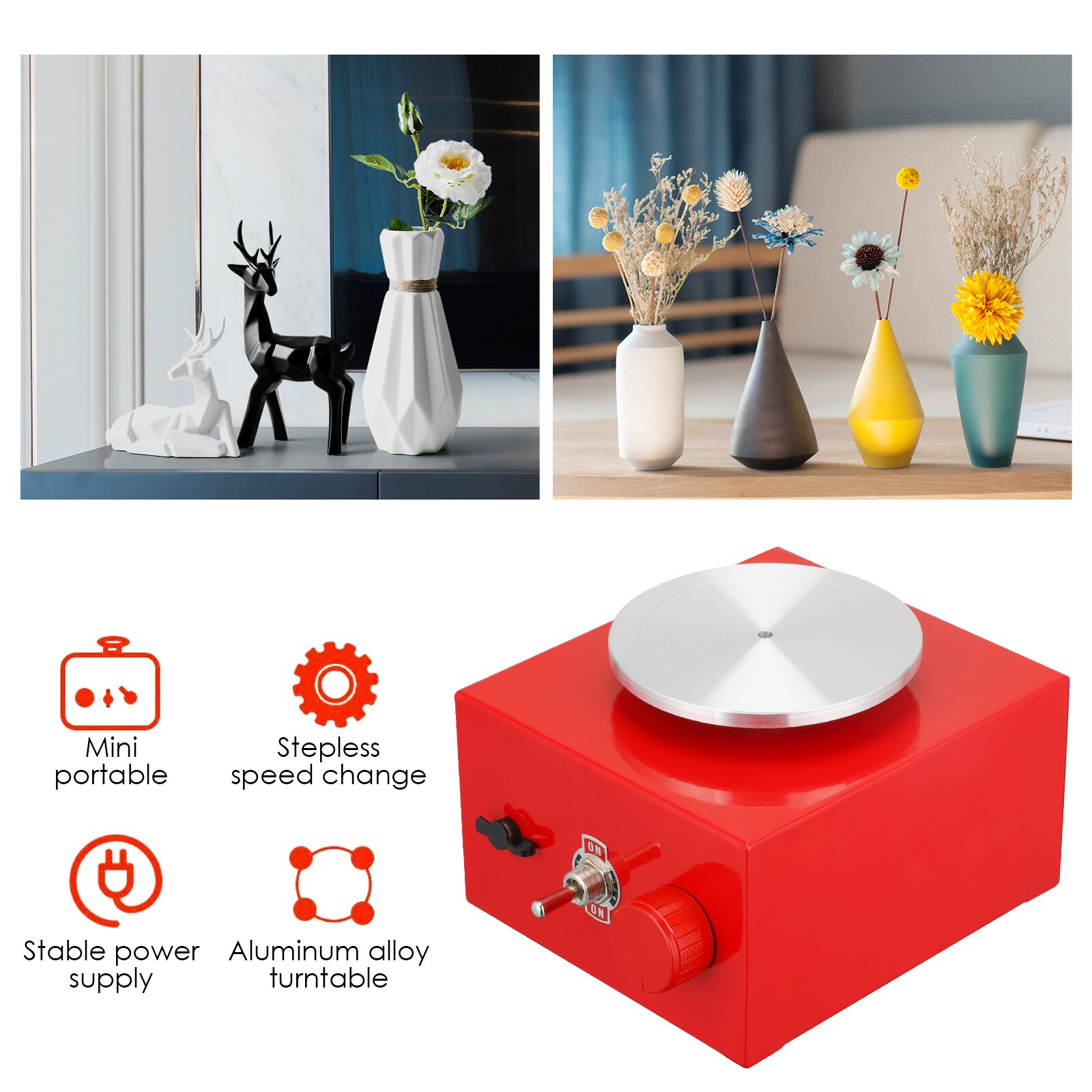 US Stock Mini Pottery Wheel 6.5cm 10cm Turntable P... – Grandado