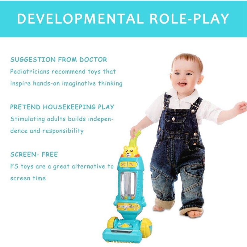 FBIL-Pretend Play Cleaning Kids Toy with Light & S... – Grandado