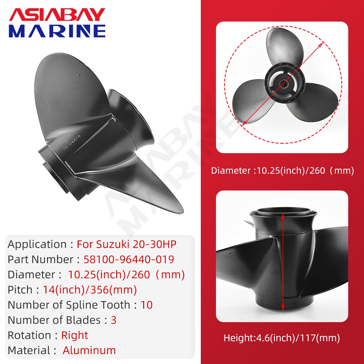 Voor Suzuki Buitenboordmotor Propeller 20Hp 25Hp 3... – Grandado