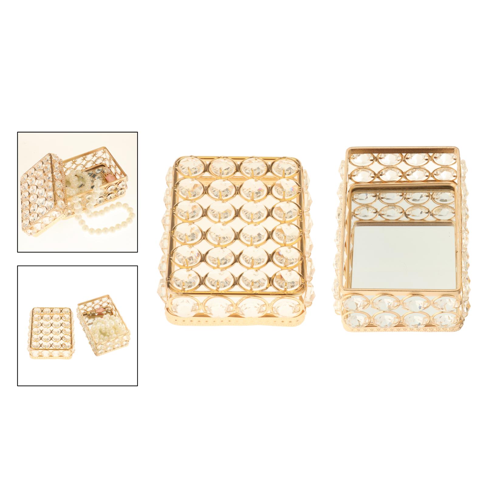 Rectangle Crystal Jewelry Trinket Box Glass Treasu... – Grandado