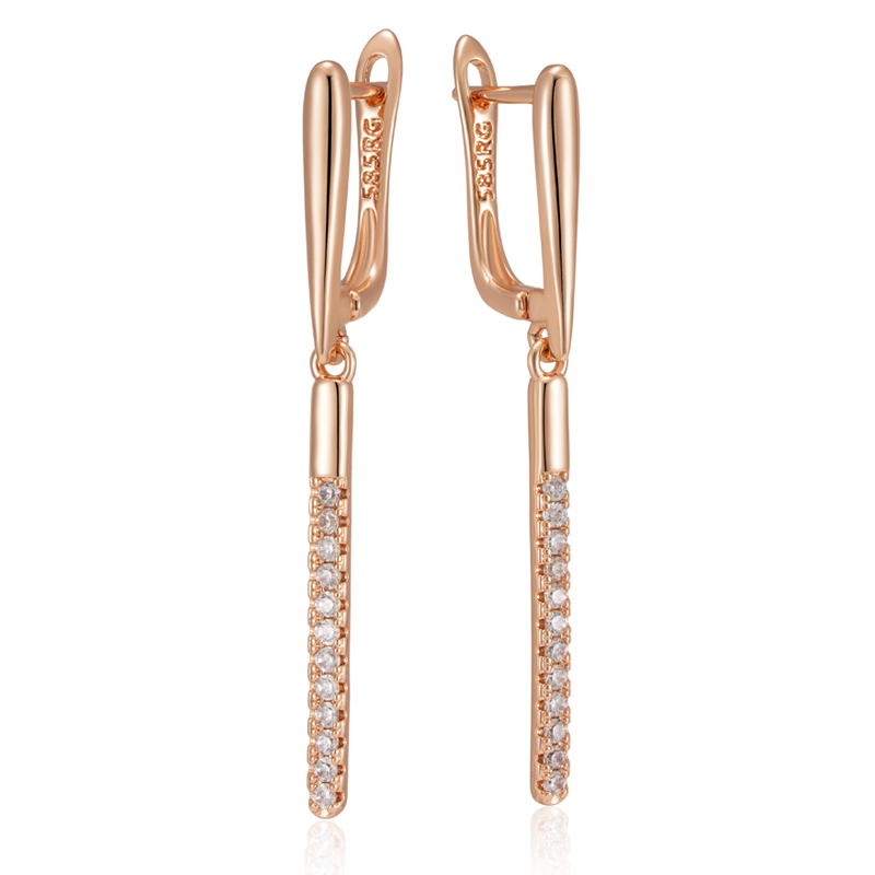 Kinel Glossy Long Dangle Earrings For Women 585 Ro... – Grandado