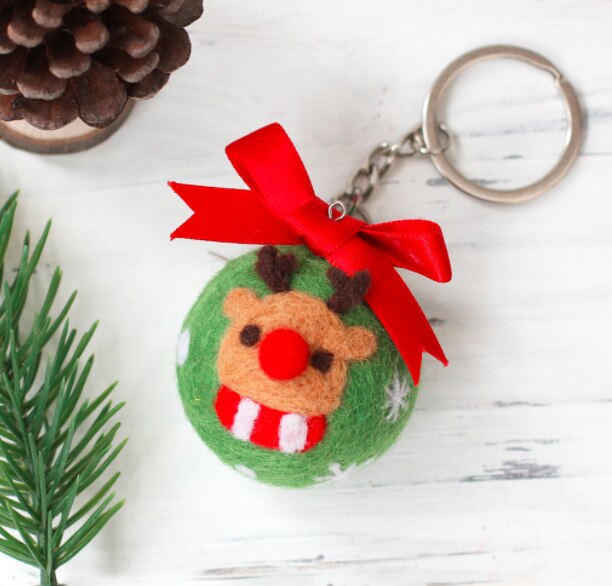 Christmas ball key chain snowman candy santa wool ... – Grandado