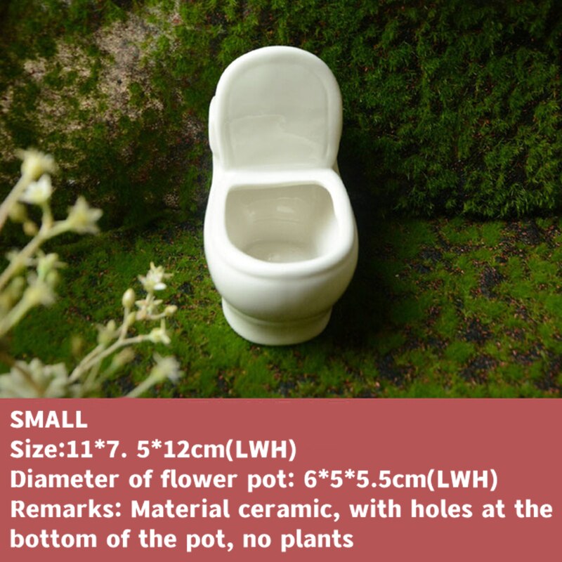 Ceramic Toilet Shape Flower Pot Succulent Planter ... – Grandado