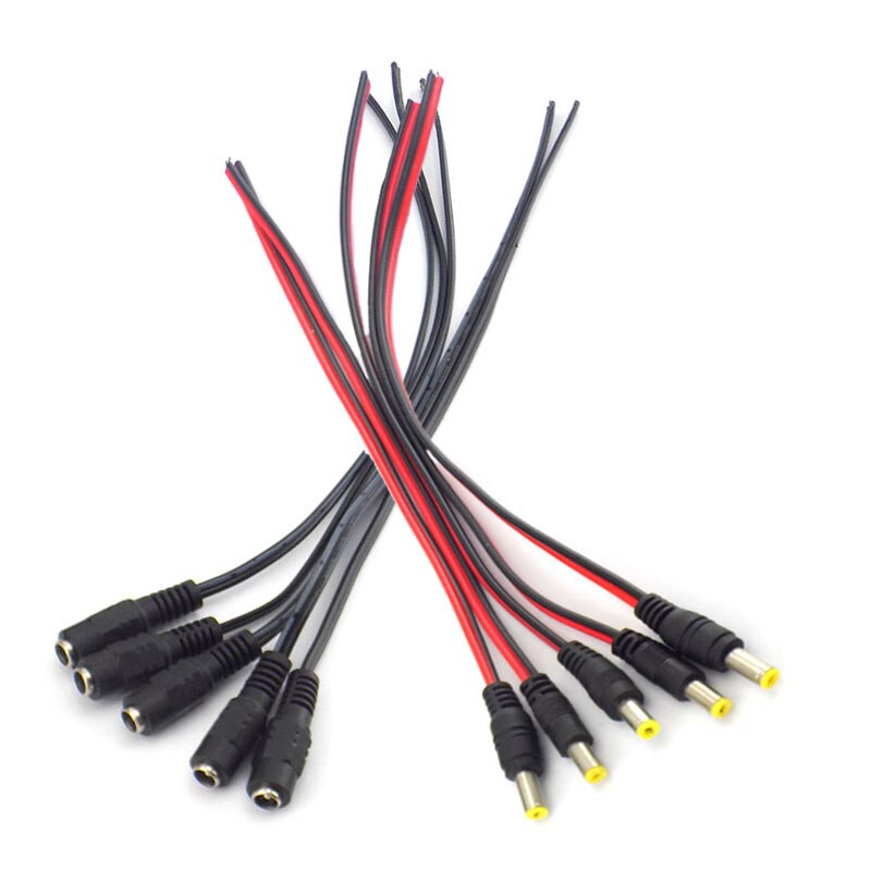 12V DC Male Female Plug Cable Connectors for CCTV ... – Vicedeal
