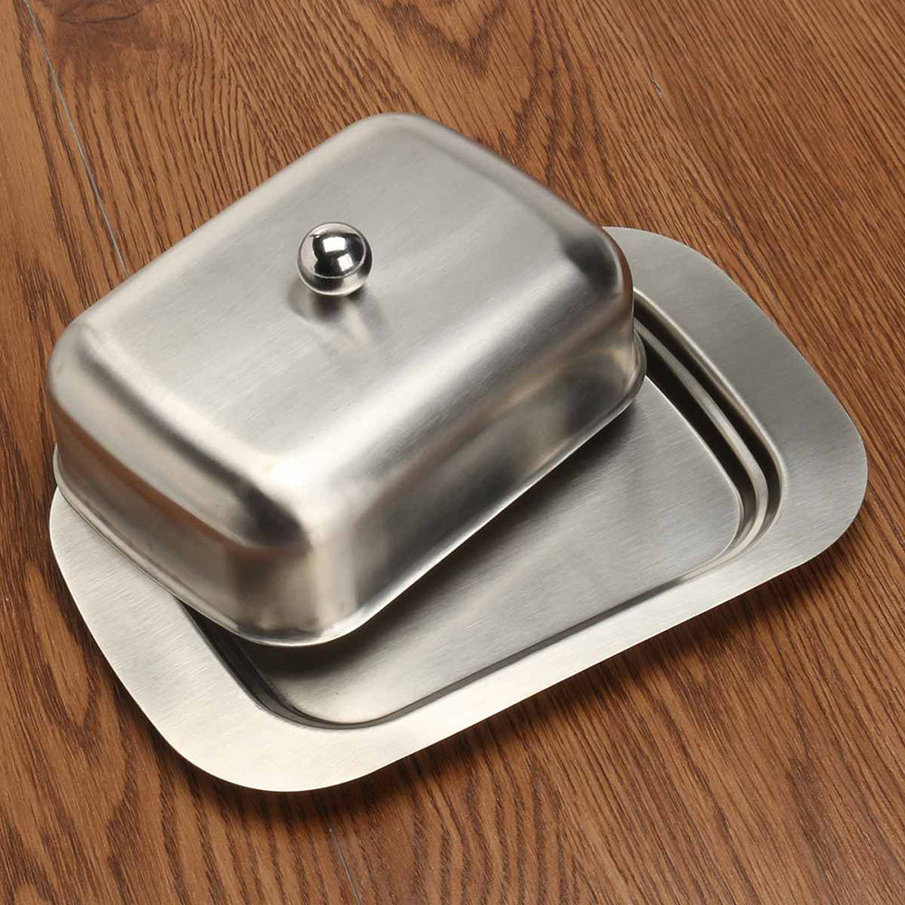 Oval Stainless Steel Butter Dish Box Container Shi... – Grandado