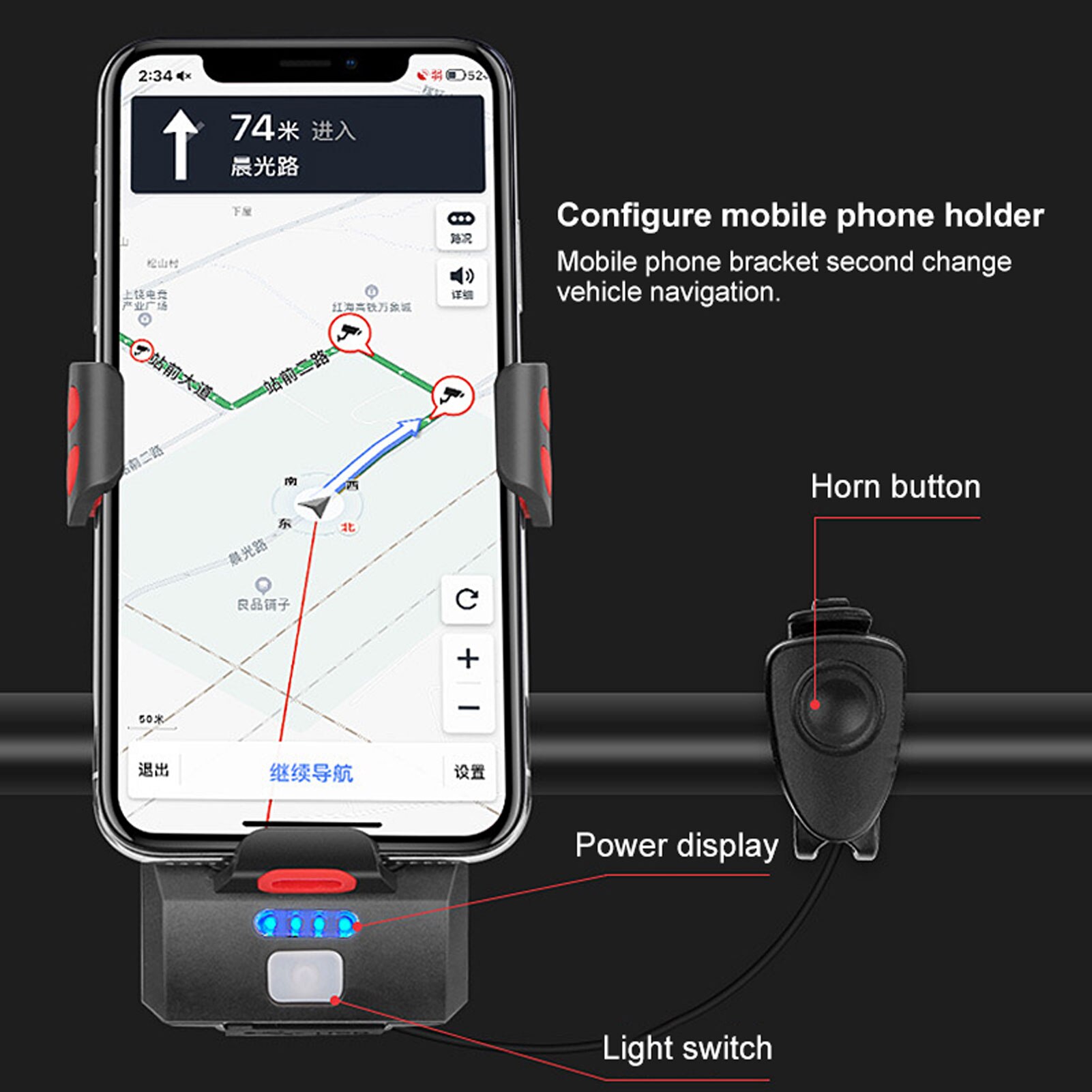 4 in 1 Cycling Front Light Bicycle Light Multi-Fun... – Grandado