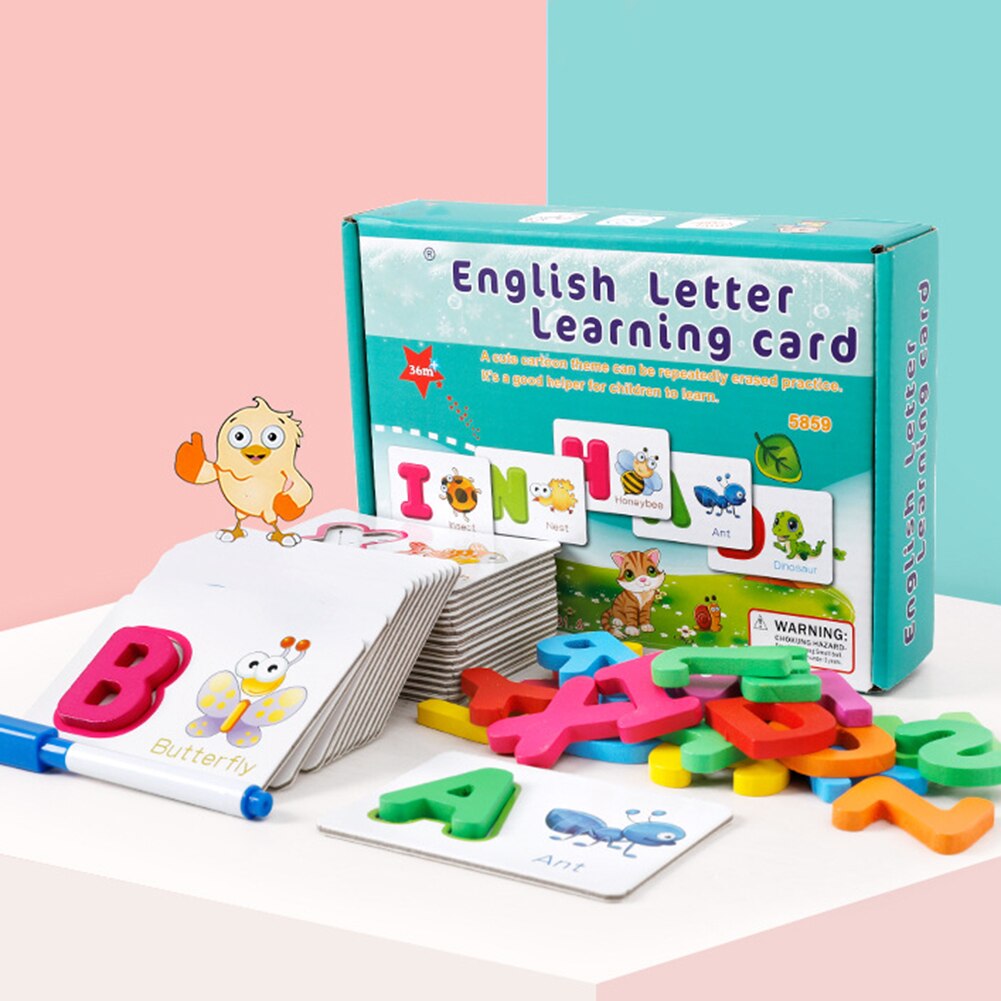 Wooden English Alphabet Puzzle Flashcard with Pen ... – Vicedeal