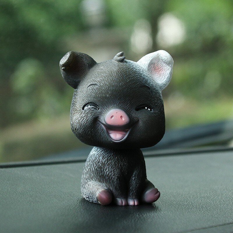 Auto Ornament Leuke Resin Schudden Hoofd Varken Po... – Vicedeal