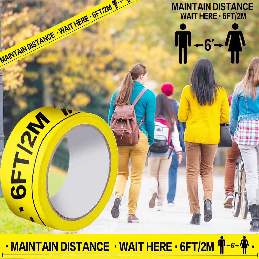 Safety Tape 2m Metre Apart Social Safe Distancing ... – Vicedeal